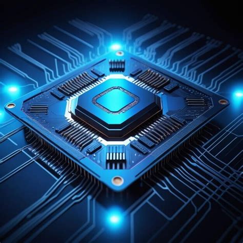 Futuristic Microchip Processor Background Premium Ai Generated Image