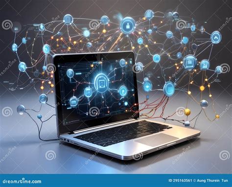 A Digital World With Data Privacy Concerns Stock Illustration