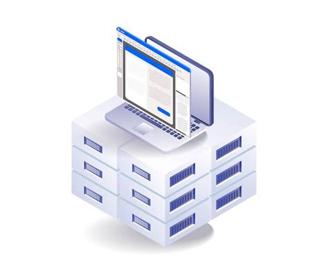 aplicativo de processamento de banco de dados do servidor vetor premium