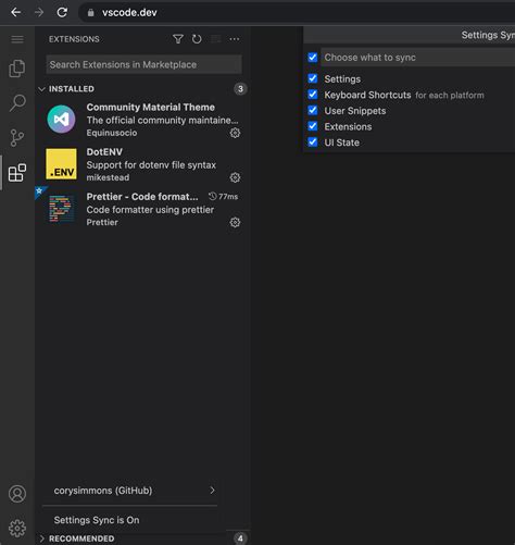Only A Few Extensions Sync Between Vscodedev And Local Vscodeapp · Issue 135504 · Microsoft