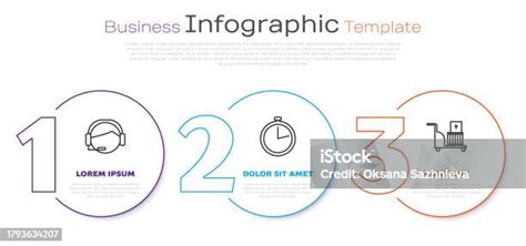 터치 라인 지원 운영자 스톱워치 및 전기 핸드 트럭 및 상자를 설정합니다 비즈니스 인포그래픽 템플릿입니다 벡터 보조원에 대한 스톡 벡터 아트 및 기타 이미지 Istock