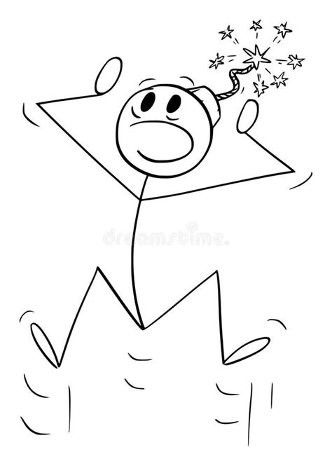 Person With Exploding Head Or Mind Vector Cartoon Stick Figure Illustration Stock Vector