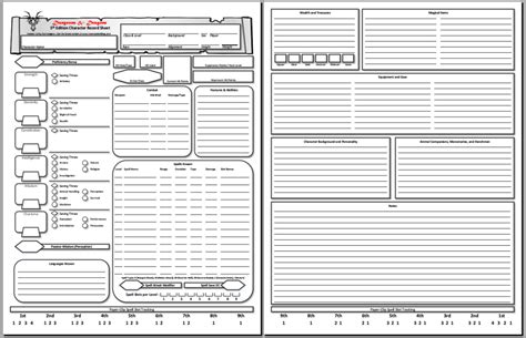 Multiclass Dnd 5e Character Sheet Form Fillable Printable Forms Free