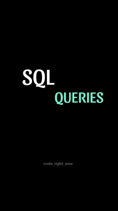 Sql Queries Sql Sqlinterviewquestionsandanswers Sqlite Sqlinterviewquestion Youtube