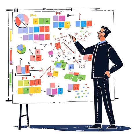 Premium Photo Businessman Presenting Charts And Graphs On Whiteboard