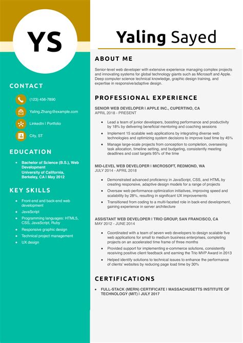Web Developer Resume Examples And Templates For 2025