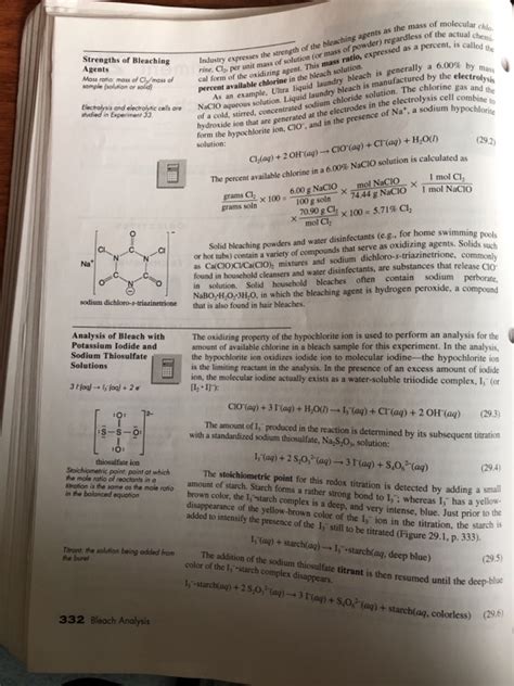 Solved Experiment 29 Bleach Analysis Bleach Is Used For