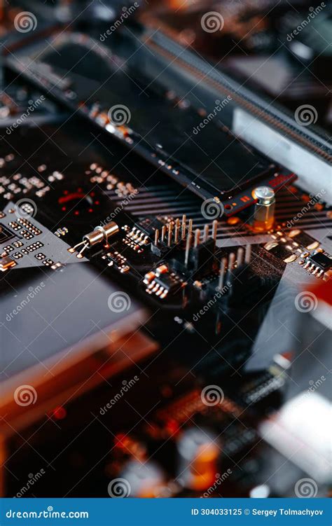 Computer Part Circuit Board Close Up Photo Stock Image Image Of Single Metal 304033125