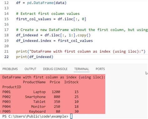 set first column as index in pandas python