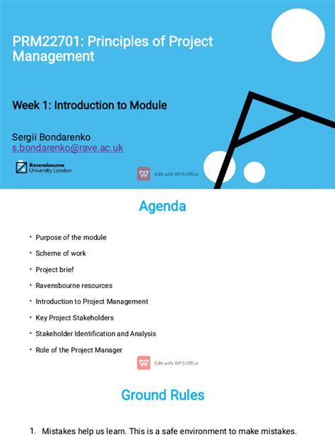 Week 1 Introduction To Module 556361 Pdf Agile Software Development Project Management