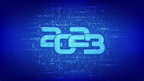 Happy New 2023 Year Numbers 2023 Made With Binary Code Digital Binary