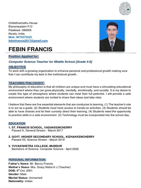 Febin Francis Resume Pdf