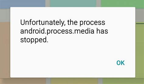 unfortunately the process android process media has stopped fixes