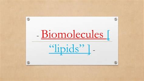 Biomolecules Lipids And Classification Biochemistry 203t Pdf