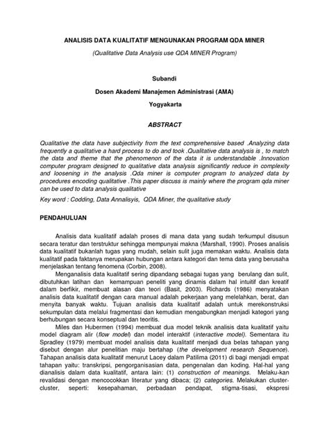 Contoh Analisis Data Qda Miner Pdf