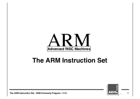 pdf the arm instruction set arm advanced risc machines