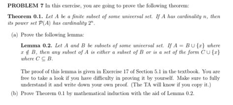 Solved PROBLEM In This Exercise You Are Going To Prove Chegg