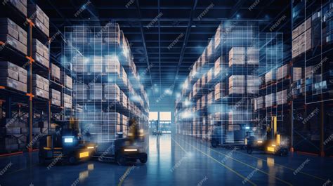 Premium Photo Aienhanced Warehouse Logistics Robotics Revolutionizing