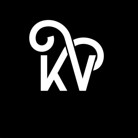 Kv Letter Logo Design On Black Background Kv Creative Initials Letter