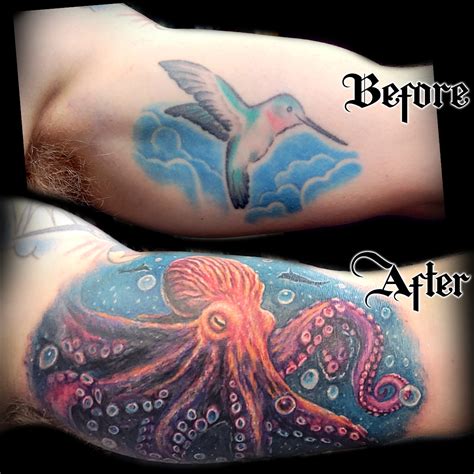 Watercolor Octopus Tattoos