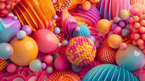 Premium Photo Abstract 3d Render Of Colorful Spheres And Shapes