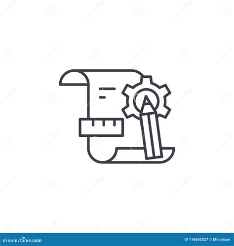 Designing Process Linear Icon Concept Designing Process Line Vector
