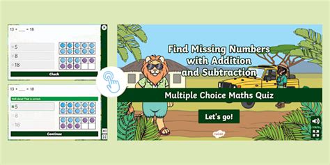find missing numbers with addition and subtraction ks1 multiple choice quiz