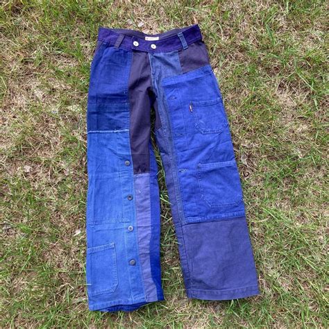 일본 빈티지 리메이크 패치워크 워크팬츠 워크바지 세컨웨어