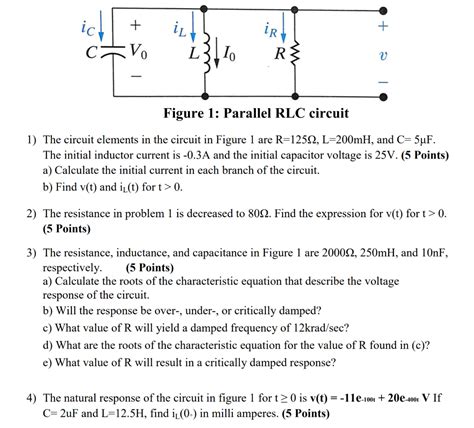 Solved Vo L R Figure 1 Parallel RLC Circuit 1 The Circuit Chegg Com