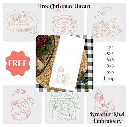 Free Christmas Lineart Designs Machine Embroidery Catalogue