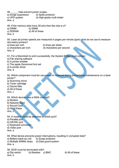 Computer Hardware Mcq Basic To Advanced Question Pdf