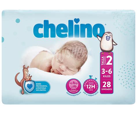 Chelino Pañales Talla 2 Para Bebes De 3 A 6 Kilogramos 28 Uds
