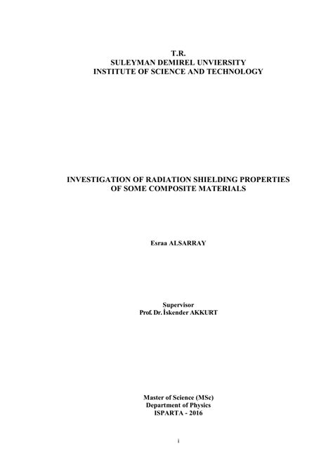 Pdf Investigation Of Radiation Shielding Properties Of Some Composite