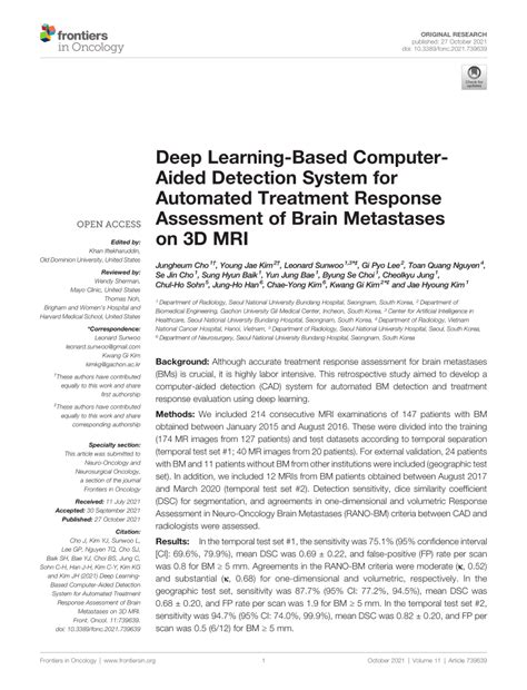 Pdf Deep Learning Based Computer Aided Detection System For Automated Treatment Response