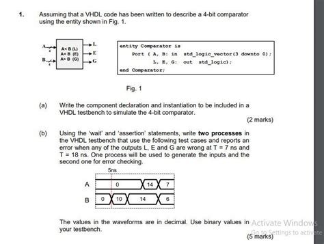 Solved 1 Assuming That A VHDL Code Has Been Written To Chegg