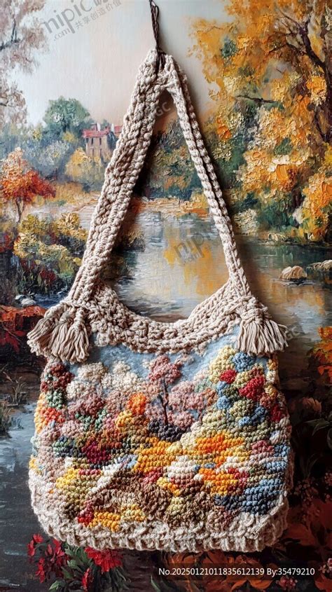 Ai创作图手工编织包包 毛线包包 手工艺包包 手织提包 编织绣花包 乡花手工包 钩珠片 手工破皮粉丝包 手工帆布包 钩搭钌铞 针织提包 手工