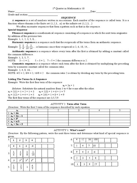 gr10 intro sequence pdf sequence mathematical analysis