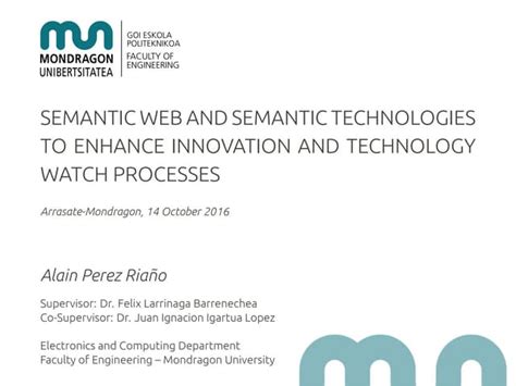 thesis alain perez semantic web and semantic technologies to