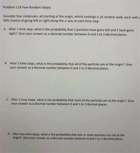 Solved Problem 1 A Few Random Steps Consider Four