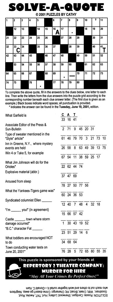 Cryptograms Puzzles By Cathy