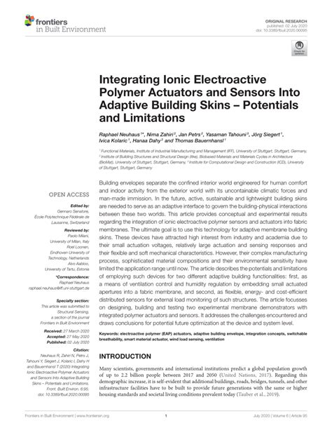 Pdf Integrating Ionic Electroactive Polymer Actuators And Sensors