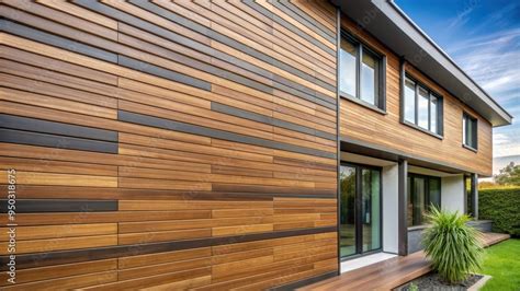 Wood Texture Composite Cladding Installation On House Facade WPC Exterior Wall Siding Panels