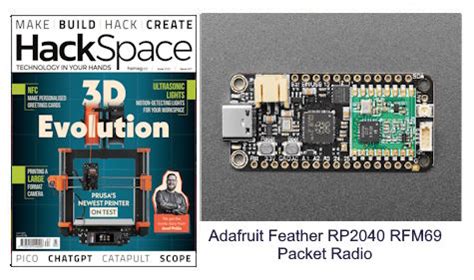 Adafruit Feather RP2040 RFM69 Packet Radio HackSpace Magazine Issue 67 Feather HackSpaceMag