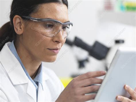 Scientist Using Digital Tablet In Lab Stock Image F0109470