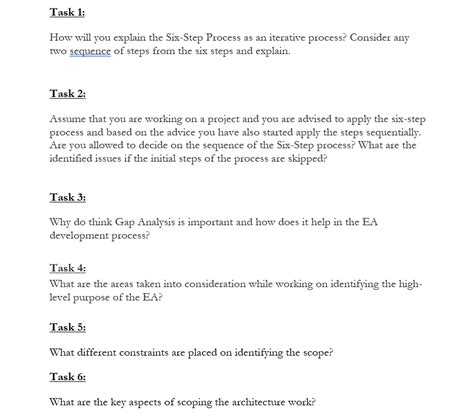 Solved Task 1 How Will You Explain The Six Step Process As Chegg Com