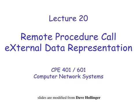 ppt lecture 20 remote procedure call external data representation