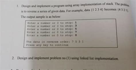 Design And Implement A Program Using Array Chegg Com