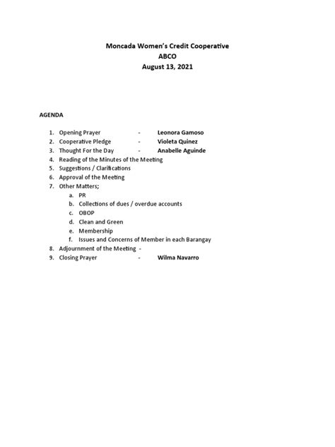 Abco Agenda Pdf
