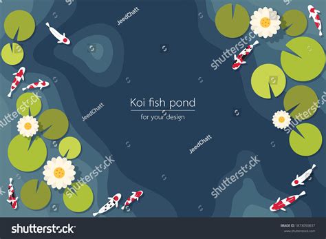Vector Illustration Top View Koi Fish Stock Vector Royalty Free