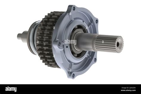 Car Alternator Gear Shaft 3d Illustration Isolated On White Background